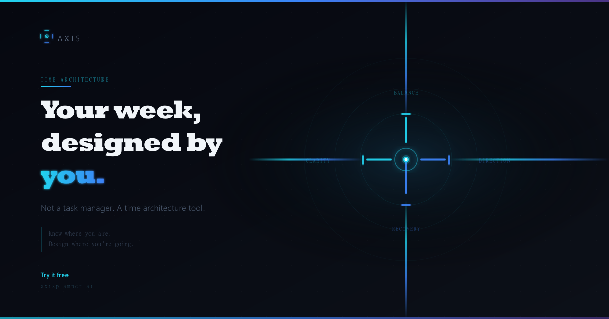 Axis — Weekly time architecture for self-directed professionals